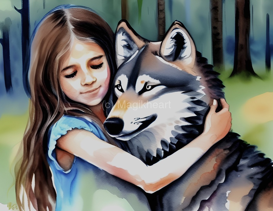 Wolf Love 2 By Magikheart Wall Art